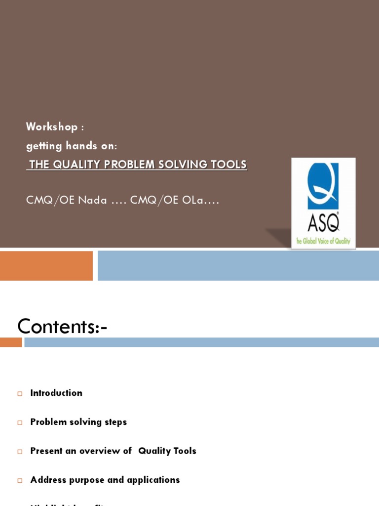 Quality Tools Workshop | PDF | Causality | Data Analysis
