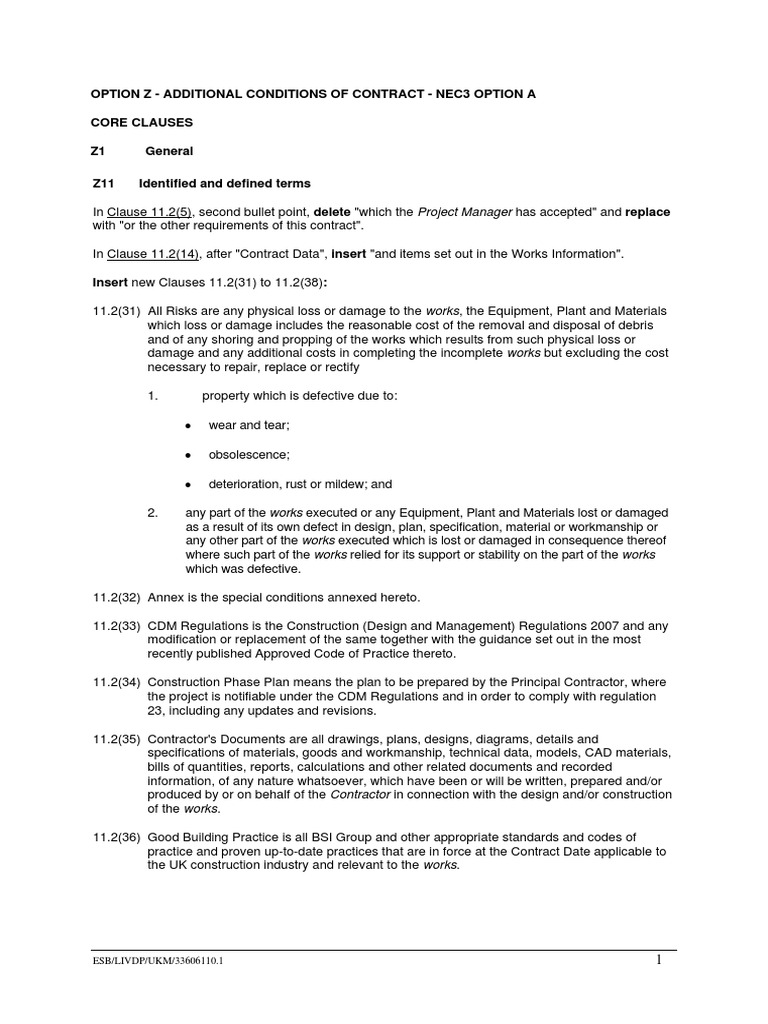 NEC3 Contract | Download Free PDF | Indemnity | License