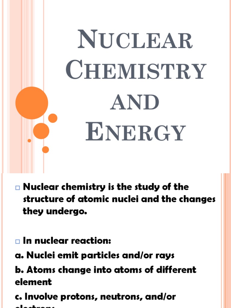 Nuclear Chemistry | PDF | Atomic Nucleus | Radioactive Decay