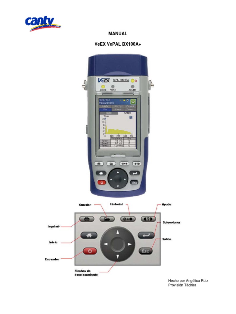 Manual VeEX VePAL BX100A+ | PDF