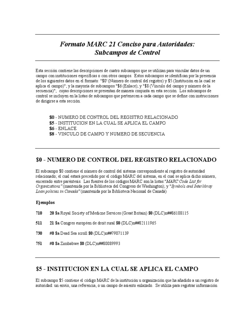 Formato Marc 21 | PDF | Alfabeto | Notación