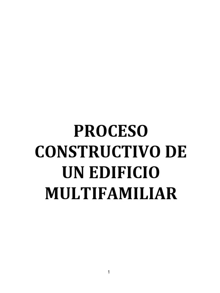Proceso Constructivo de Un Edificio Multifamiliar | PDF | Hormigón | Acero