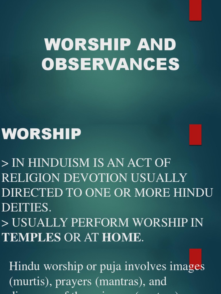 Worship and Observances | PDF | Hindu Behaviour And Experience | Asian ...