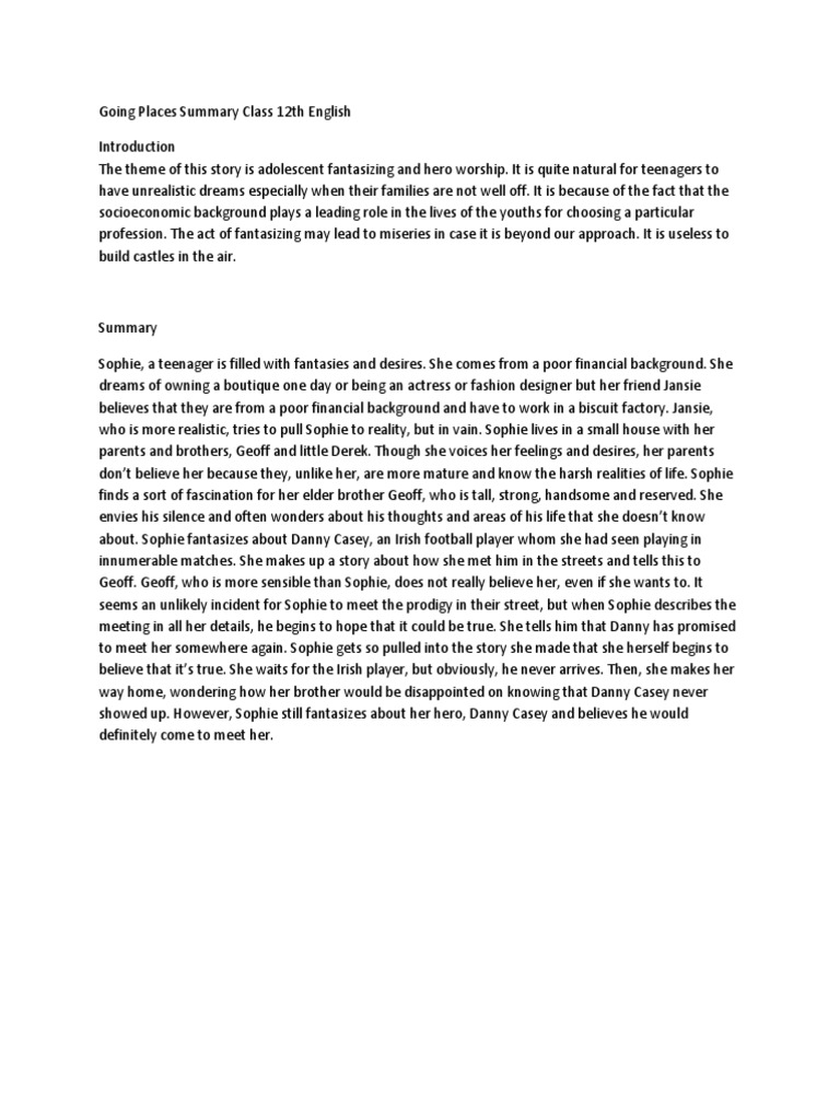 Going Places Summary Class 12th English | PDF