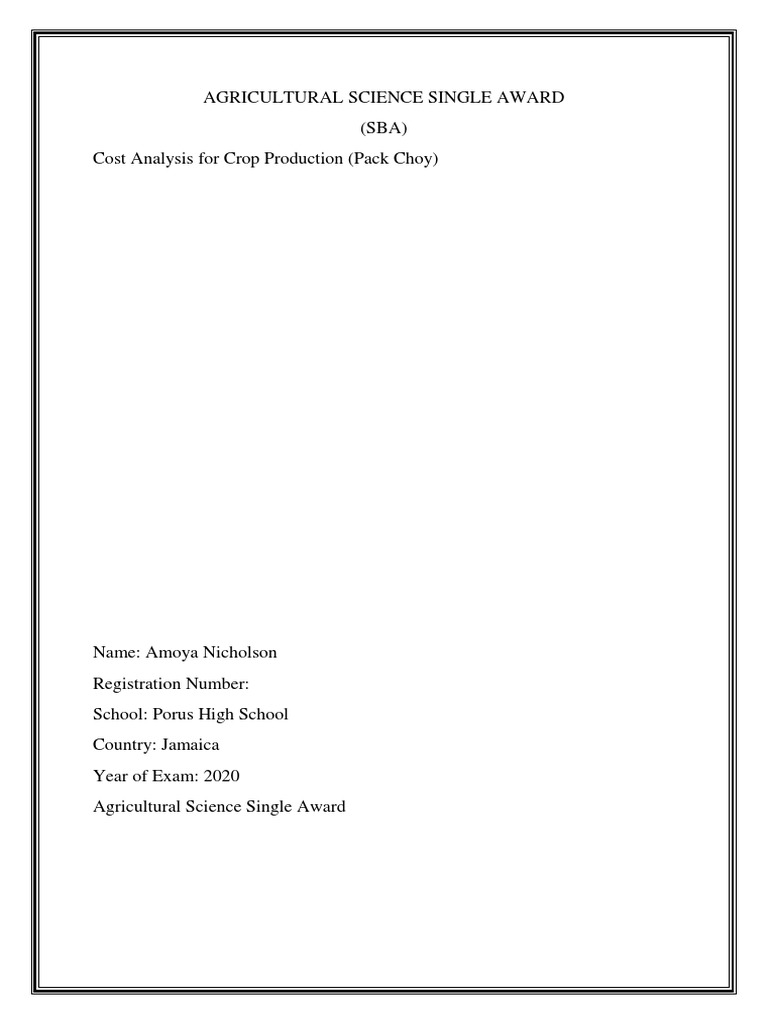 Agricultural SBA | PDF | Seed | Sowing