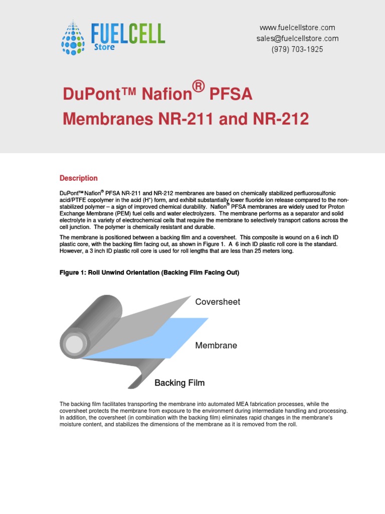 Nafion 211 212 Spec Sheet PDF | PDF | Physical Chemistry | Chemical ...