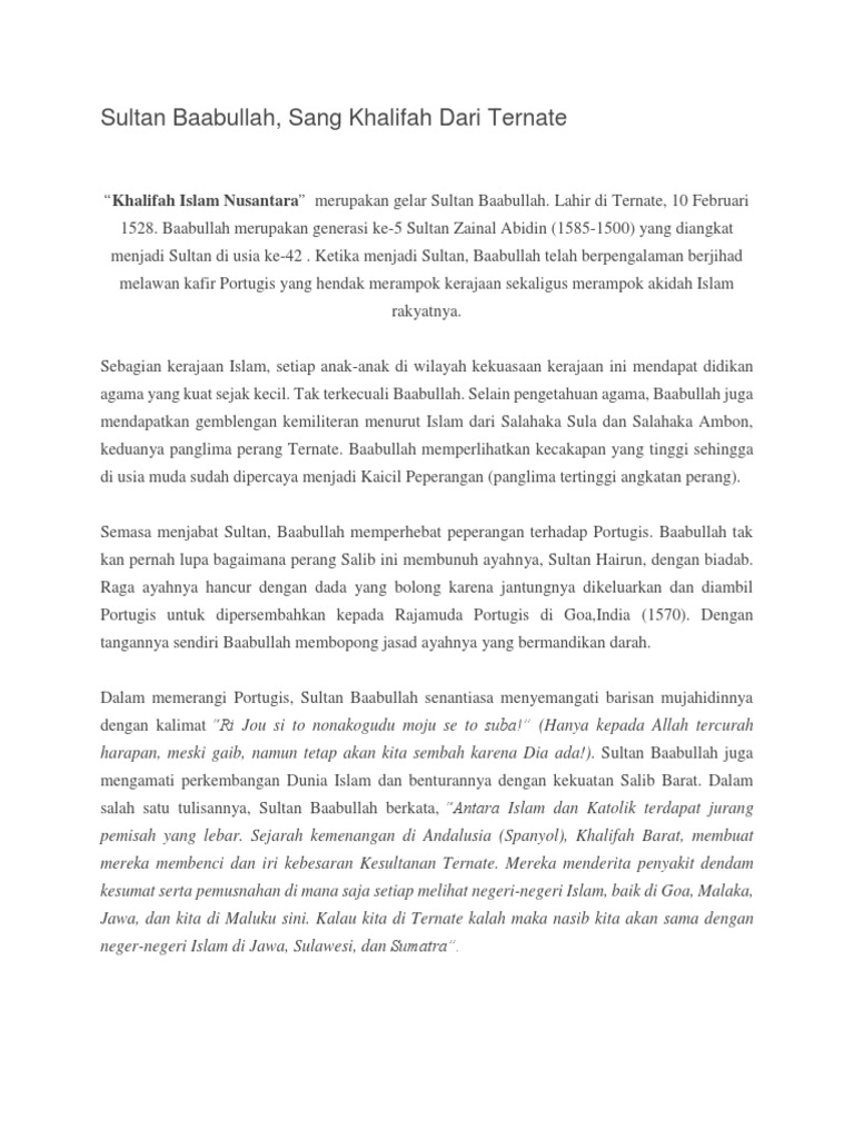 Sultan Baabullah | PDF
