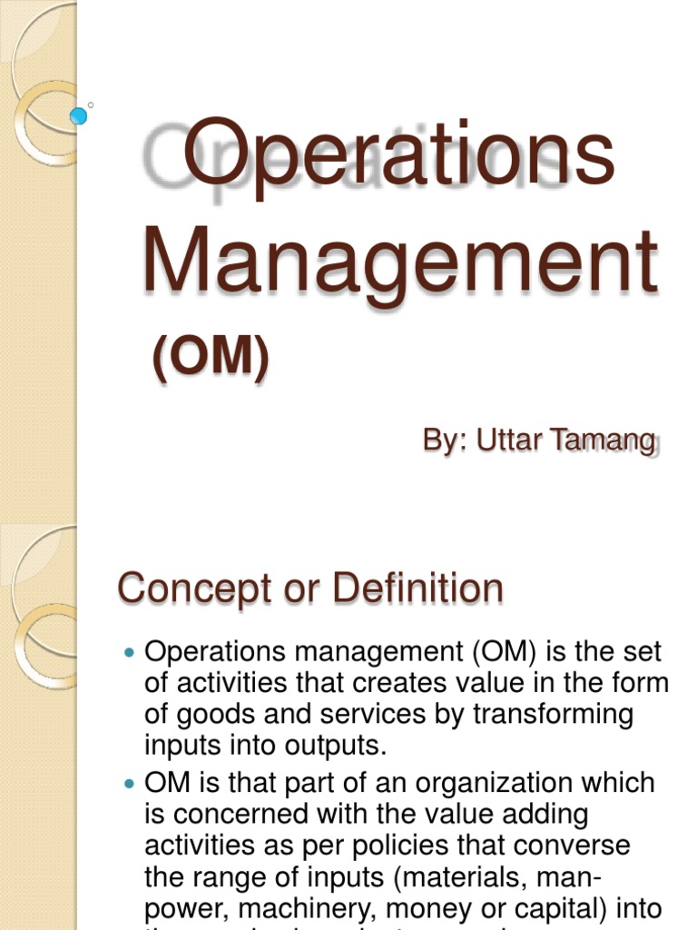 Operationsmanagement - Introduction | PDF | Operations Management ...
