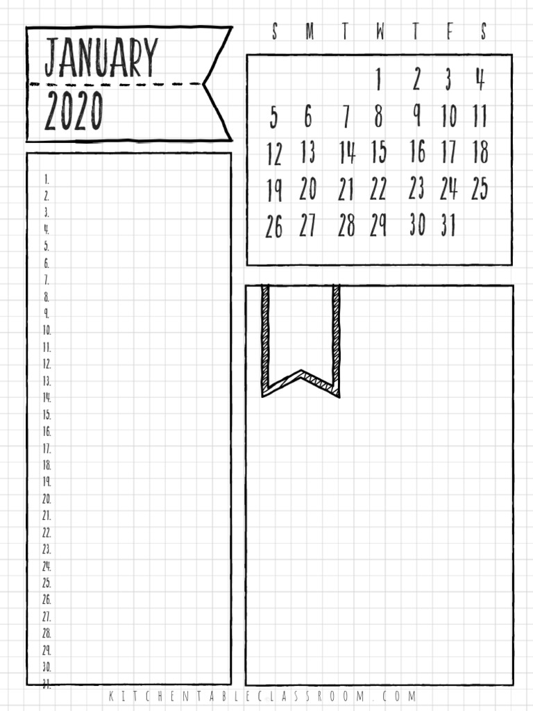 Bullet Journal Yearly Calendar 2020 PDF | PDF
