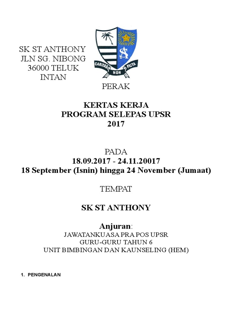 Program Pasca UPSR Tahun 6 | PDF