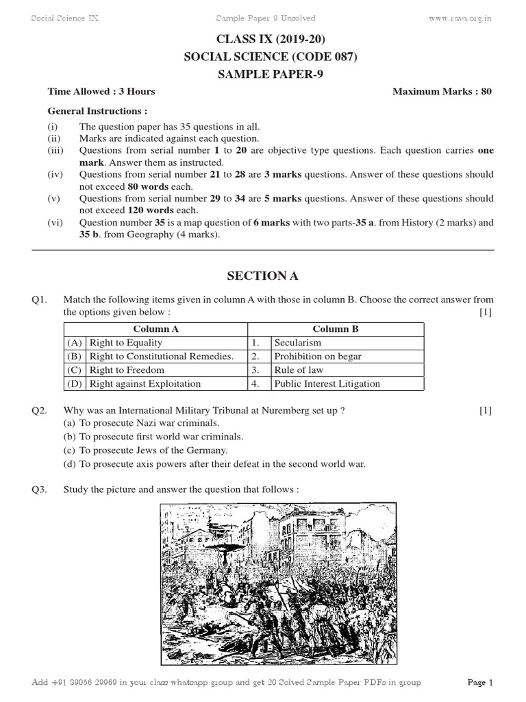 Class 9 Social Science Sample Paper Solved | PDF | Himalayas | French ...
