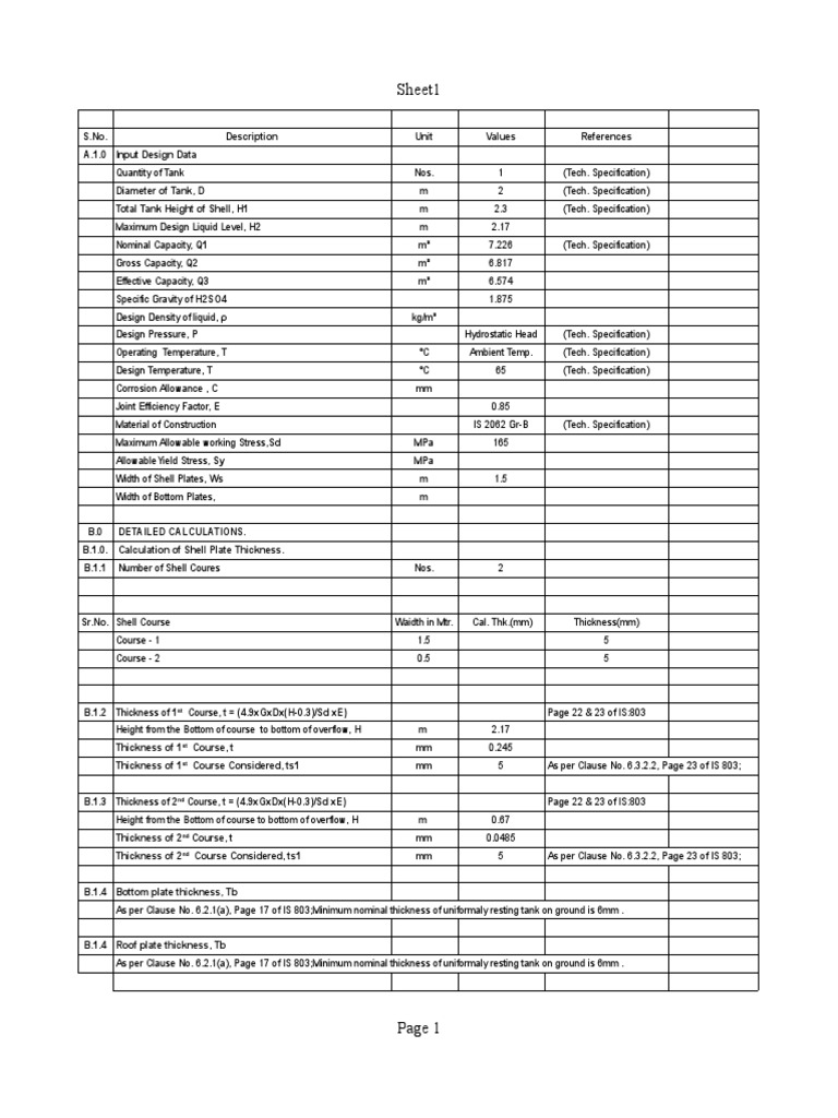 Tank Design | PDF | Physical Sciences | Chemistry