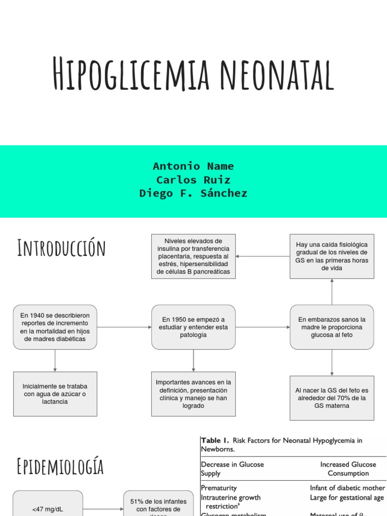 Fisiopatología de la hipoglucemia neonatal | PDF | Hipoglucemia | Insulina