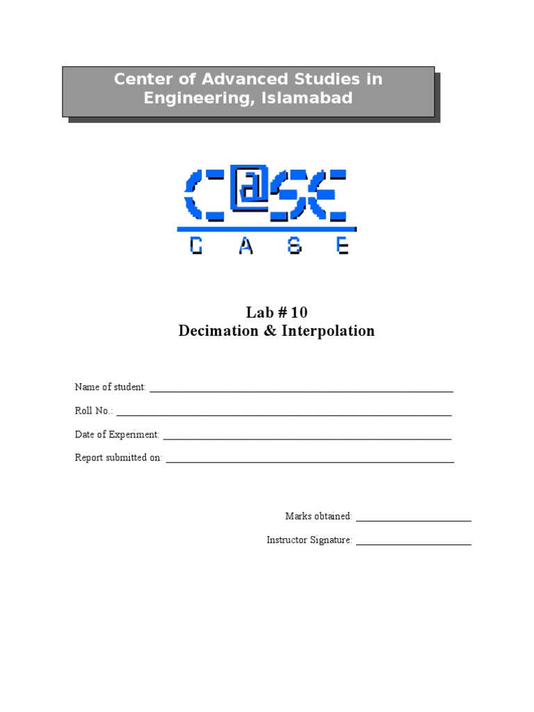 DSP Lab 10 (Decimation & Interpolation) | PDF | Sampling (Signal ...