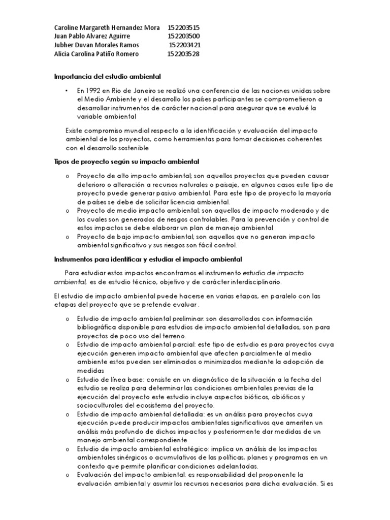 Resumen Cap 11 Estudio Ambiental | PDF | Evaluación de impacto ...