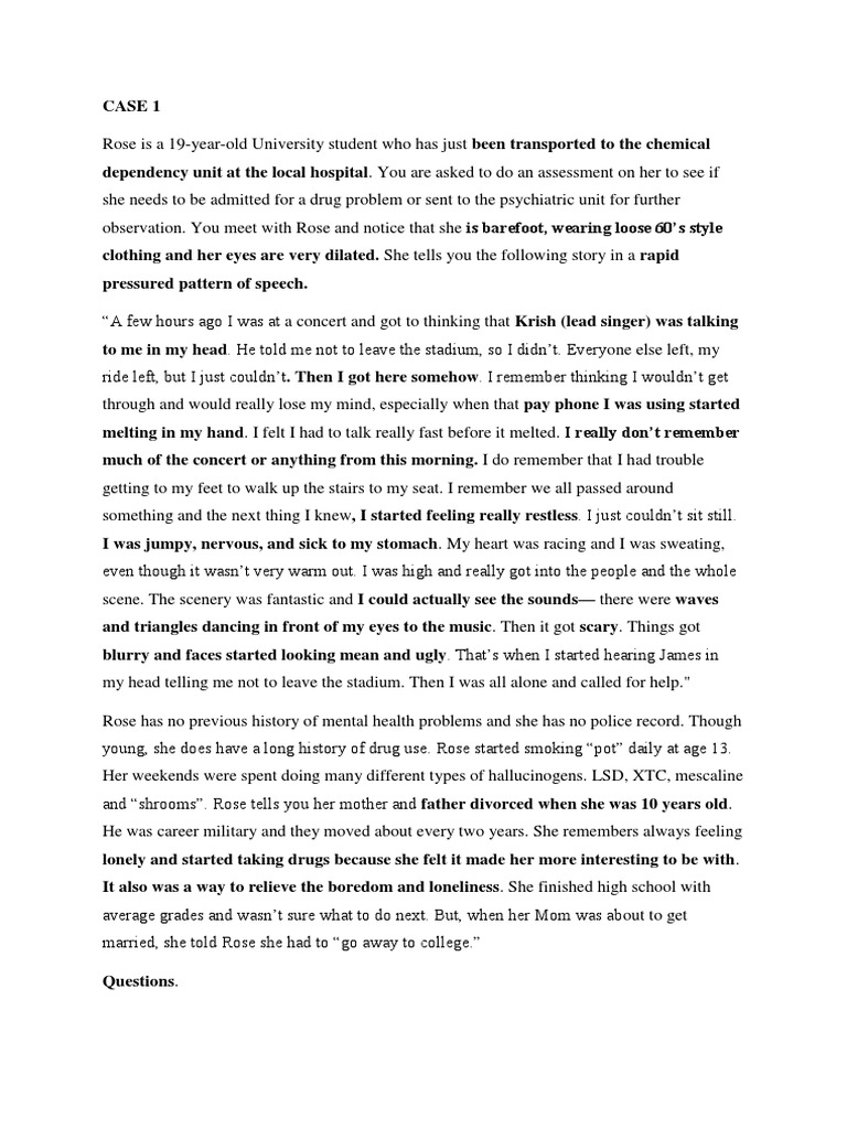 Case Vignettes | Download Free PDF | Substance Abuse | Schizophrenia