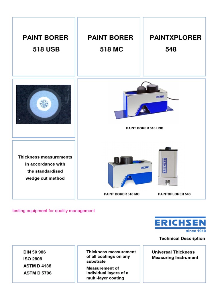 Paint Borer 518 Thickness Measurement Tools | PDF | Microscope | Drilling