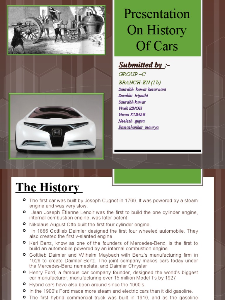 Evolution of Cars: A Historical Overview | PDF | Engines | Car