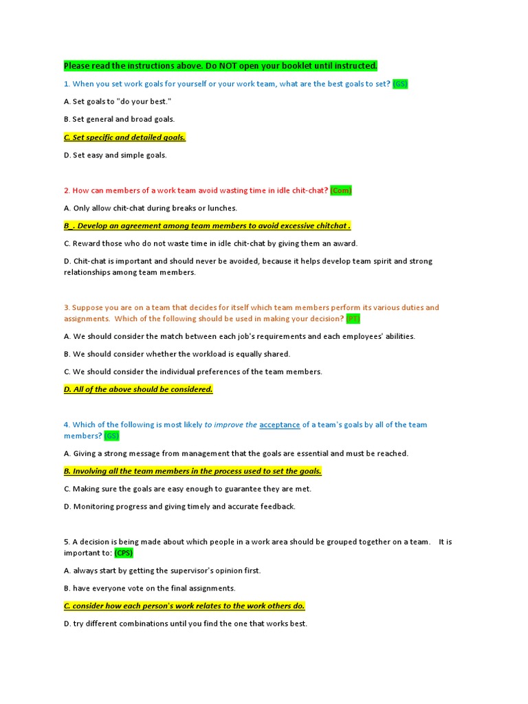 Ksa Test | PDF | Nonverbal Communication | Brainstorming