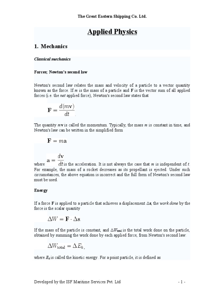 Applied - Physics - Notes 1 | PDF | Rotation Around A Fixed Axis | Orbit