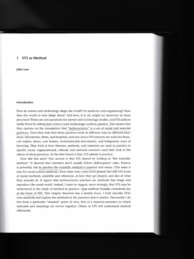 John Law - STS As A Method | PDF | Scientific Method | Science