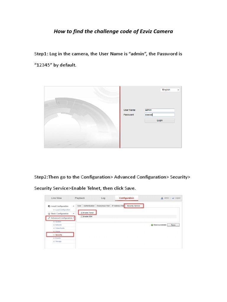 How To Find The Challenge Code of Ezviz Camera | PDF