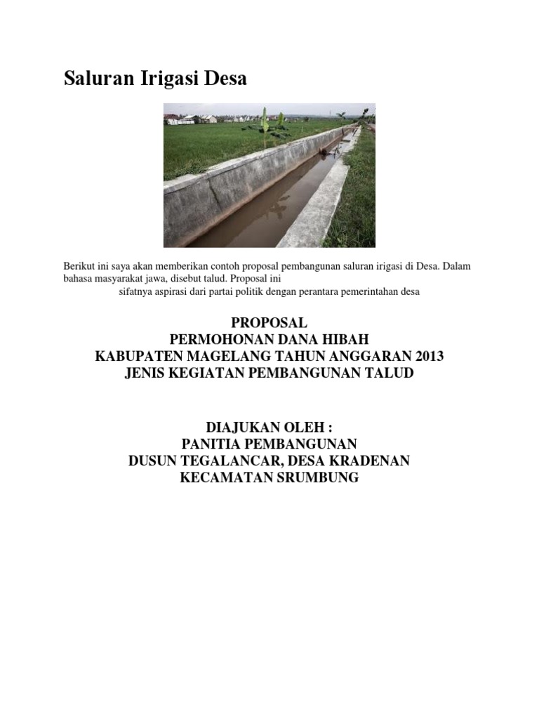 Proposal Saluran Irigasi Desa | PDF