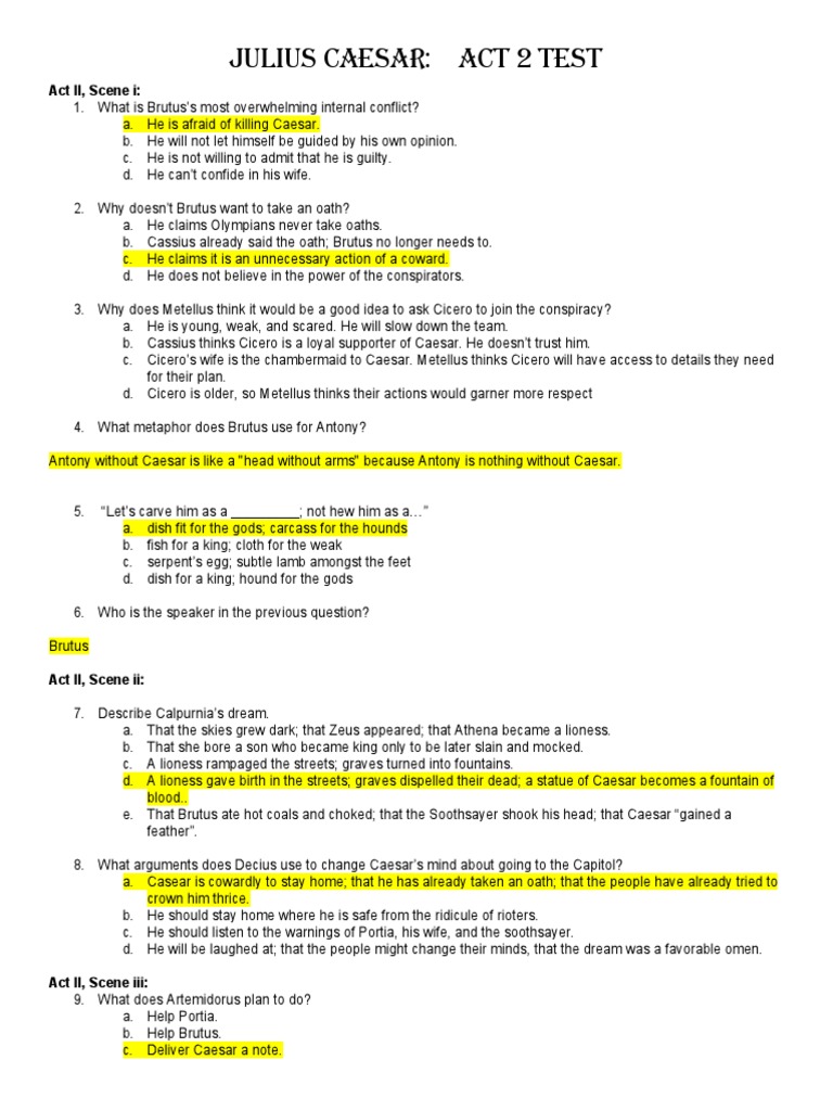 Act1 Test | PDF | Julius Caesar | Cicero