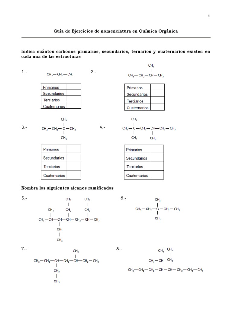 Guia de Trabajo Alcanos, Alquenos, Alquinos | PDF | Alqueno | Química Orgánica