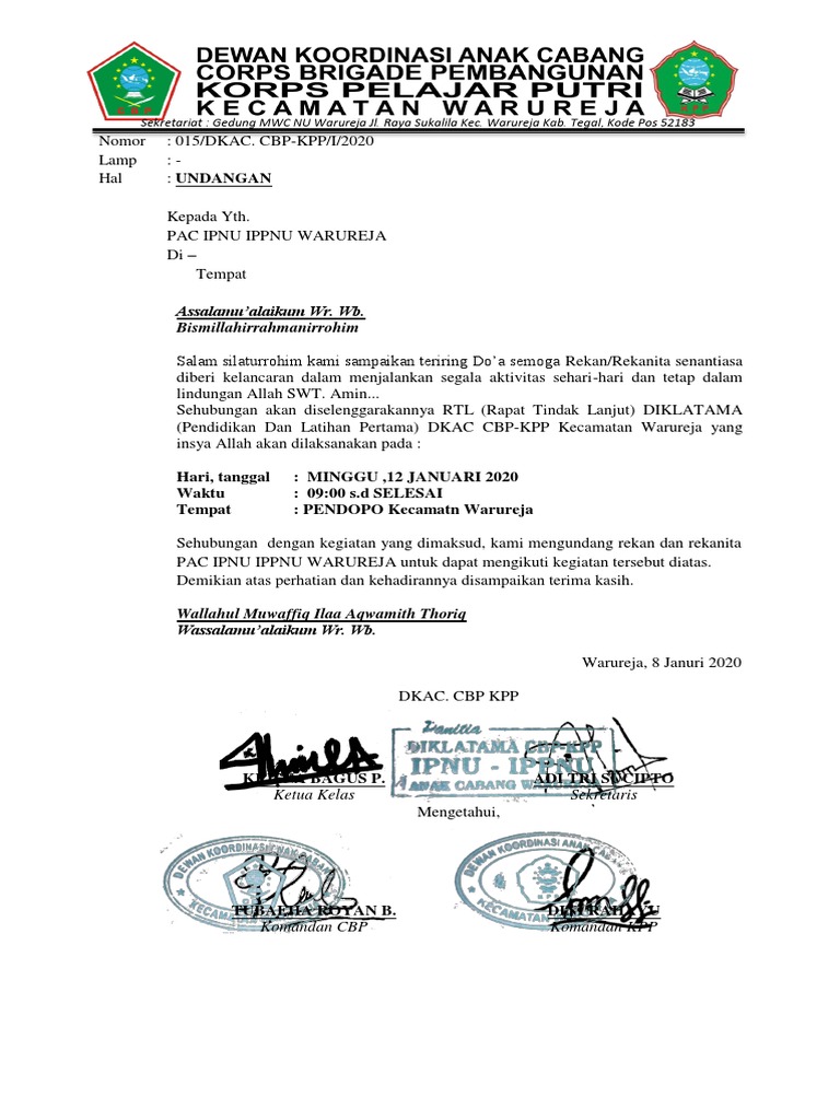 Undangan RTL PAC | PDF