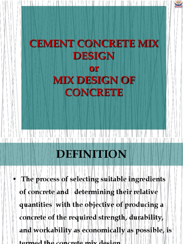 Concrete Mix Design | PDF | Concrete | Cement