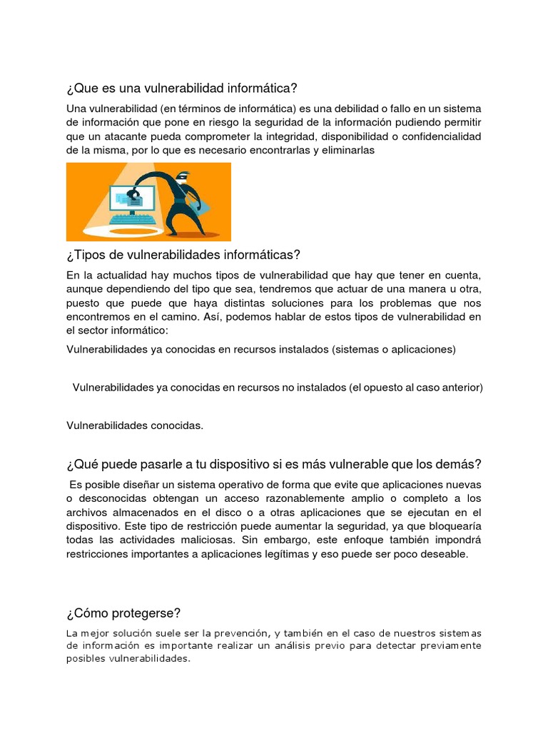 Vulnerabilidad Informática | PDF | Vulnerabilidad (informática) | La ...