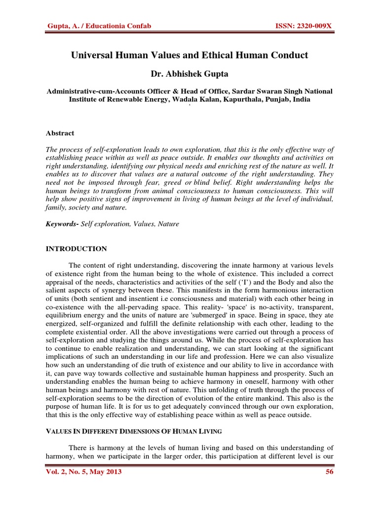 Ethical Human Conduct | PDF | Value (Ethics) | Human