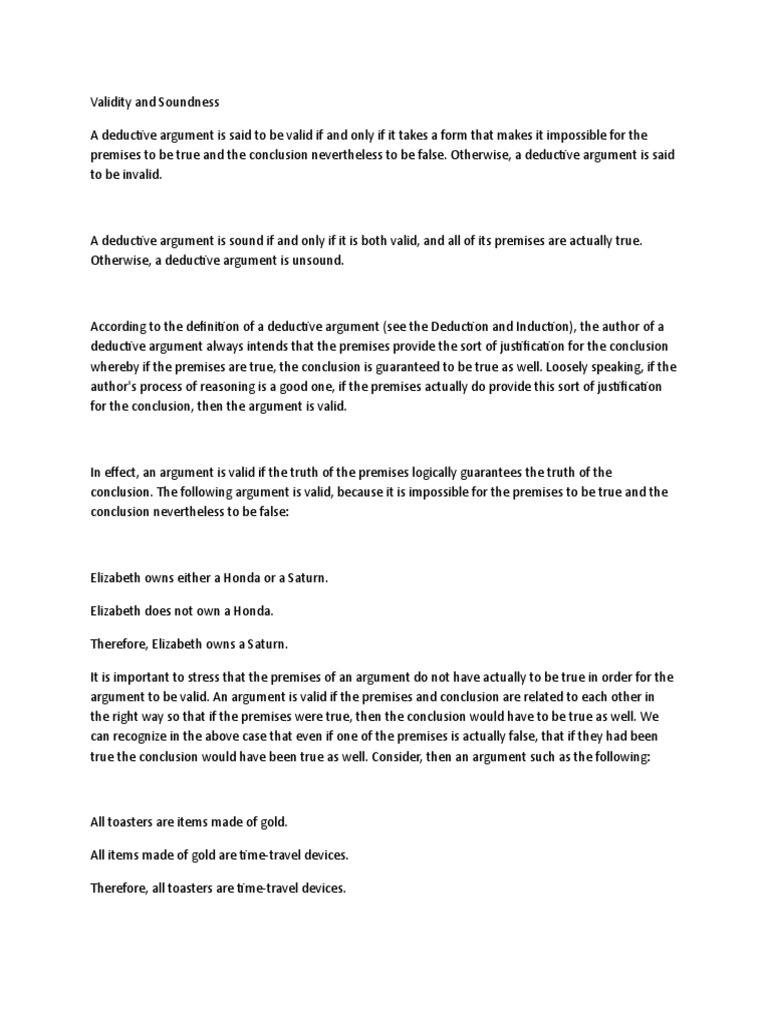 Validity | Download grátis PDF | Argument | Deductive Reasoning