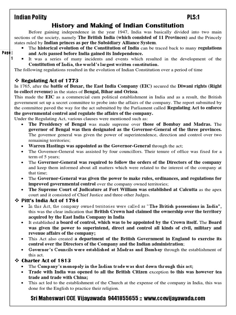 History of Indian Constitution | PDF | British Raj | Politics Of India