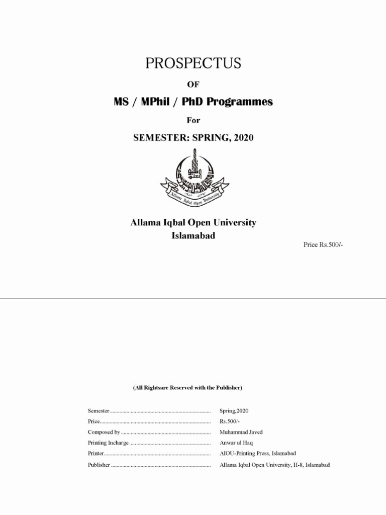 MS Mphil PhD Prospectus Spring 2020 revised 21_01_20.pdf | Thesis ...