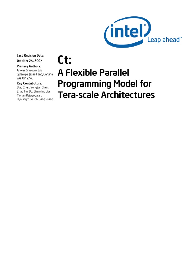 A Flexible Parallel Programming Model For Tera-Scale Architectures | PDF | Parallel Computing ...