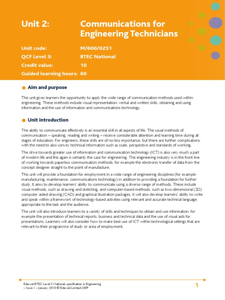 Unit 2 Communications For Engineering Technicians PDF | PDF ...
