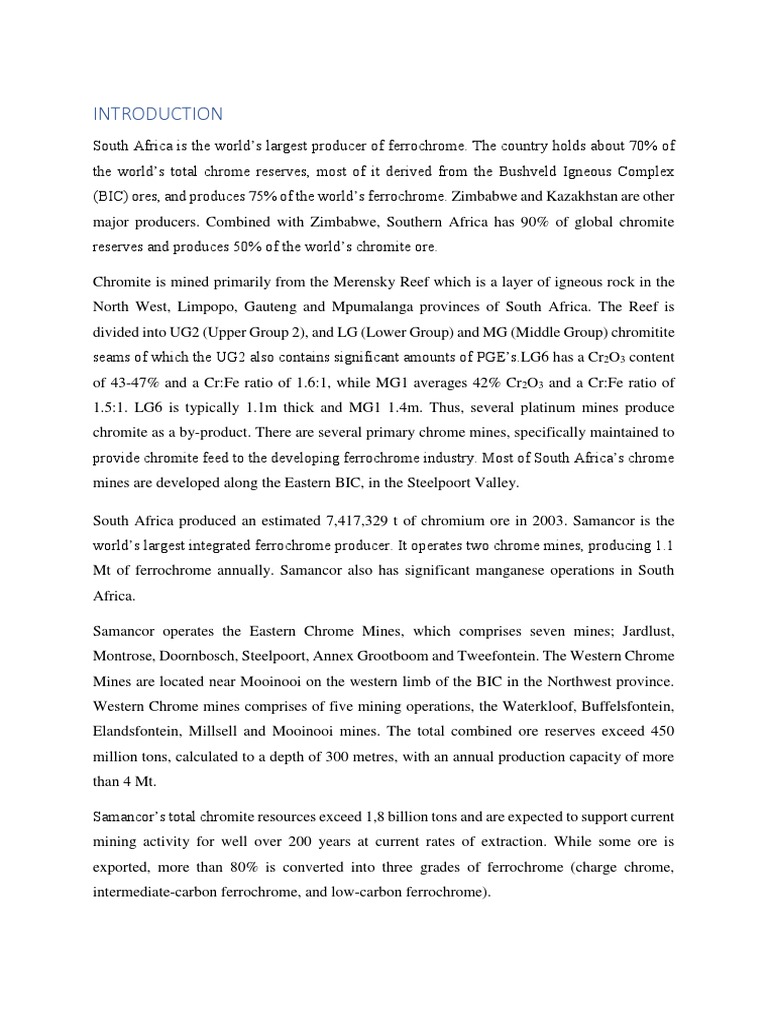 SAMANCOR | PDF | Chromium | Chemistry