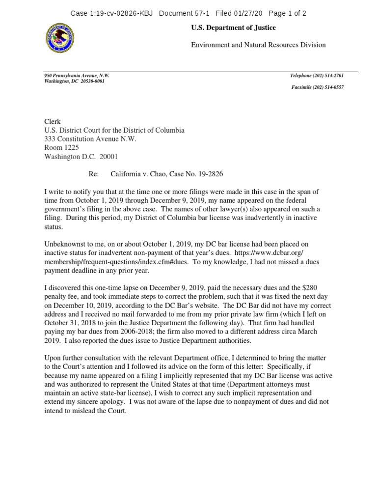 Jeffrey B. Clark's Letter to the Court | Washington | United States ...