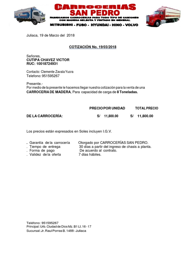 Proforma Carroceria | PDF