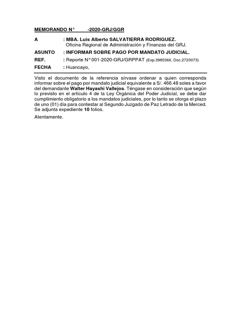 Modelo de MEMORANDO | PDF