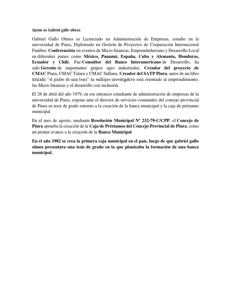 Quien Es Gabriel Gallo Olmos | PDF