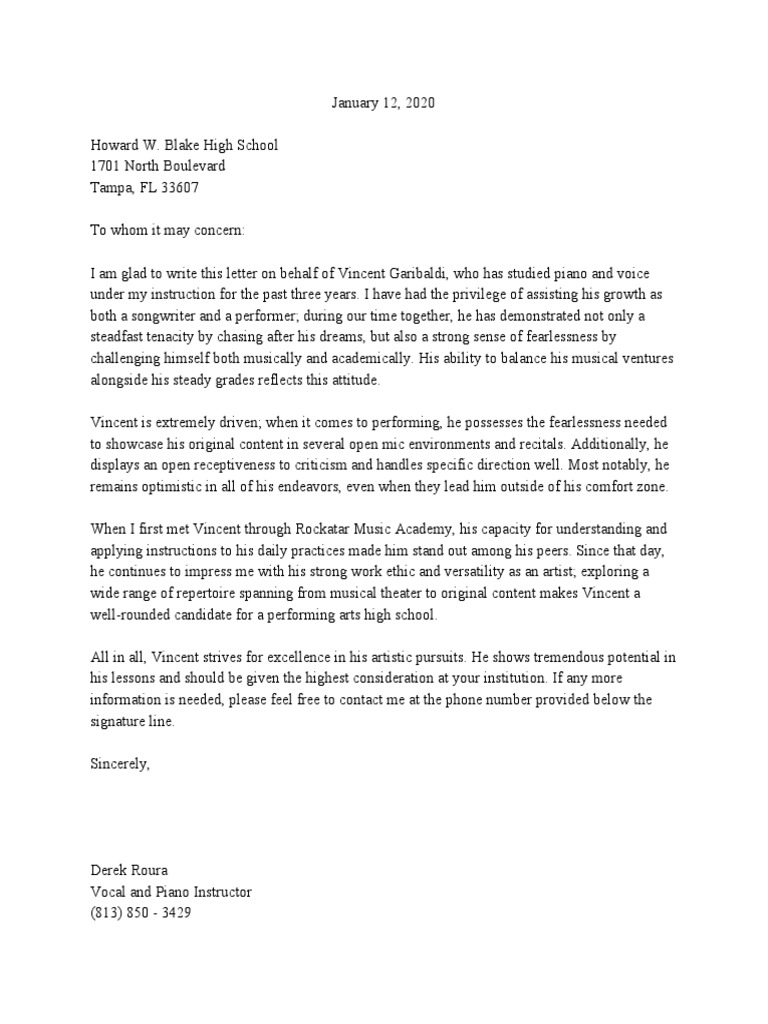 Letter of Recommendation TEMPLATE | PDF | Language Arts & Discipline | Art