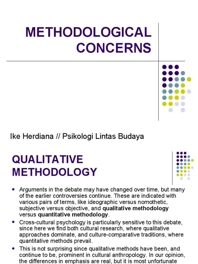 Methodological Concerns: Ike Herdiana // Psikologi Lintas Budaya | PDF ...