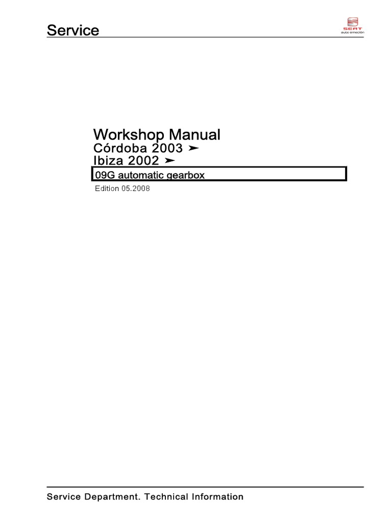 09G Automatic Gearbox PDF | PDF | Automatic Transmission | Transmission ...