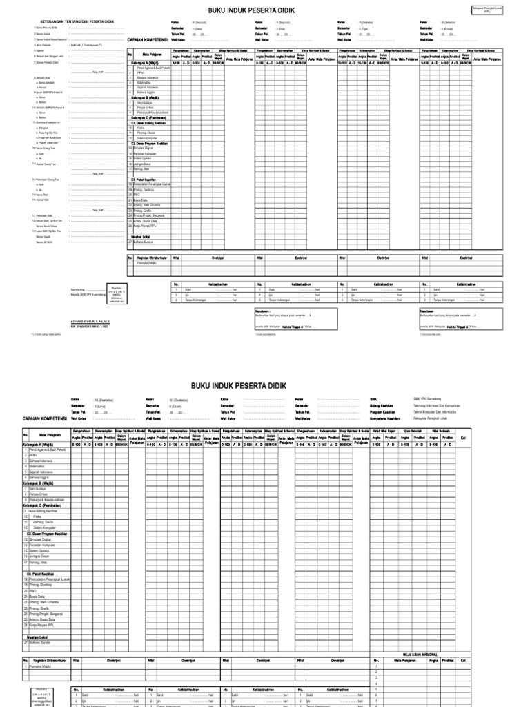 Buku Induk - RPL | PDF