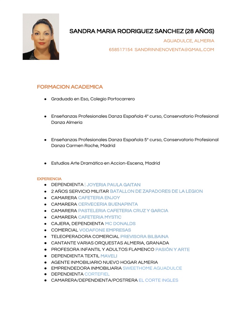 Curriculum Sandra | PDF