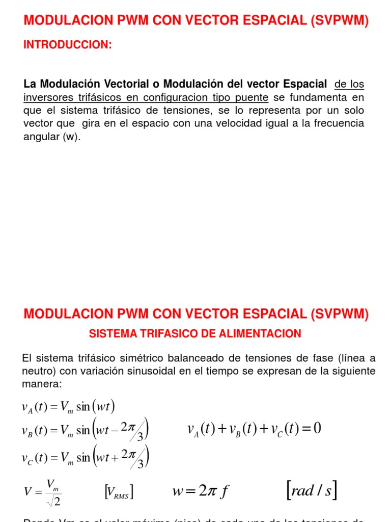 1 SVPWM | PDF | Espacio vectorial | Vector Euclidiano