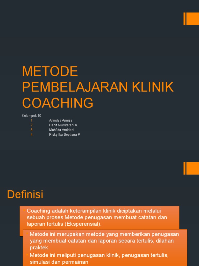 Metode Pembelajaran Klinik Coaching | PDF | Karier & Perkembangan | Bisnis